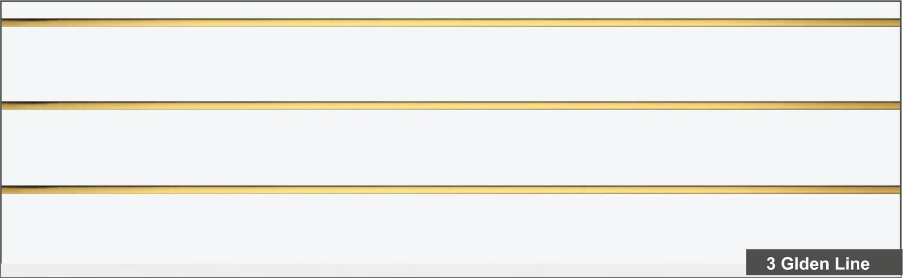 PVC Paneling- 3 Golden Line(Hot Stamping Design) - Adorn