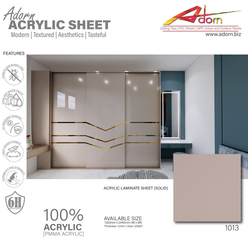 Acrylic Laminate Sheet by Adorn (Model 1013) - Adorn PVC Panels & UV ...